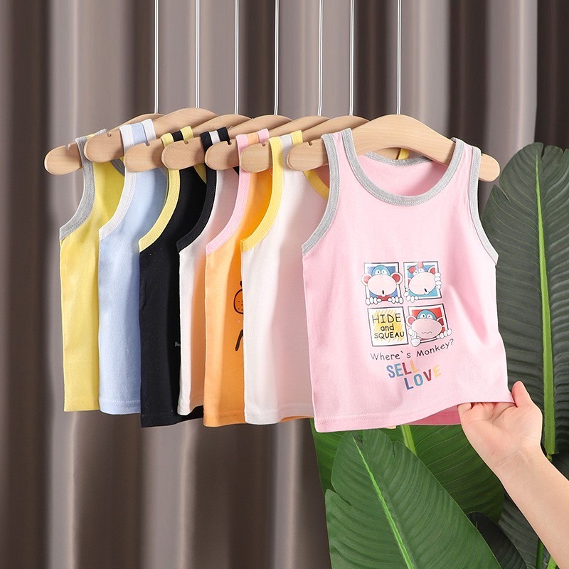 Cartoon Top Summer Look Sleeveless Kids Sando | Shopee Philippines
