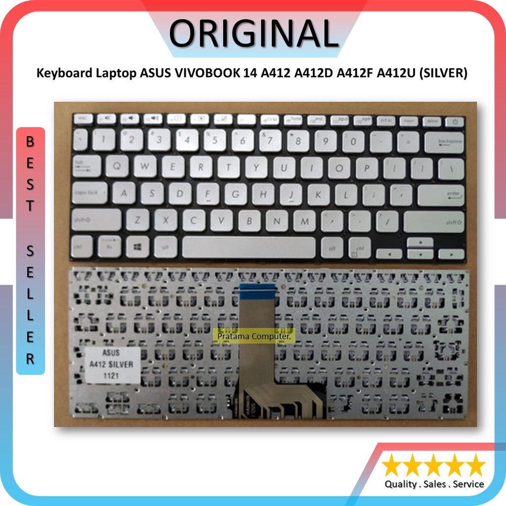 Asus VIVOBOOK 14 A412 A412D A412F A412U Laptop Keyboard (Silver ...