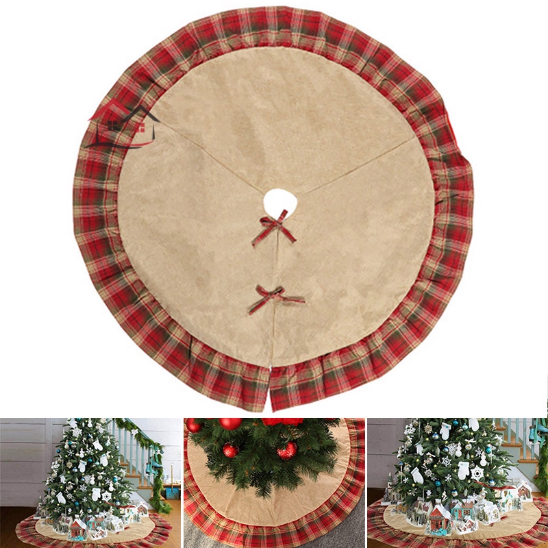 home lifeHYP Christmas Tree Cover Skirt Foot Plaid Decoration 120cm for ...