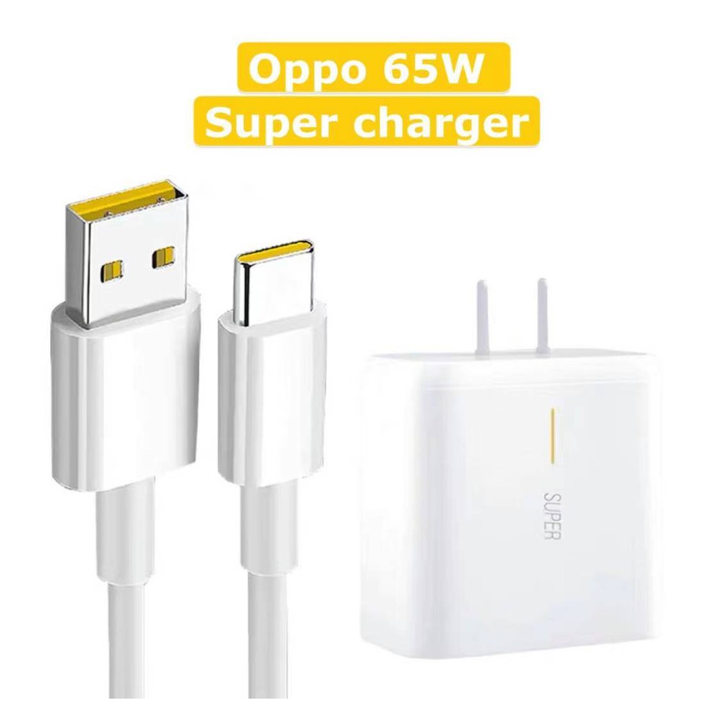 OPPO 65W Super Flash Charger Oppo Reno4 pro Reno ace Series FindX2 Pro Fast Charger Type C cable ...