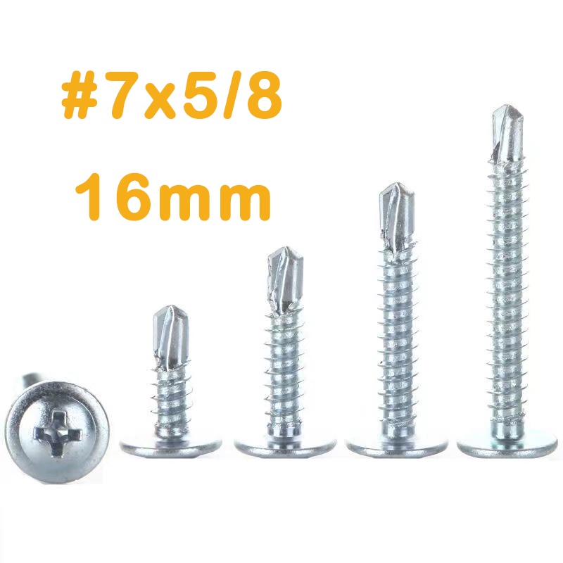 500PCS Pan Head Self Tapping Screw PanHead Screw Job Screw #7x1/2'' 5/8 ...
