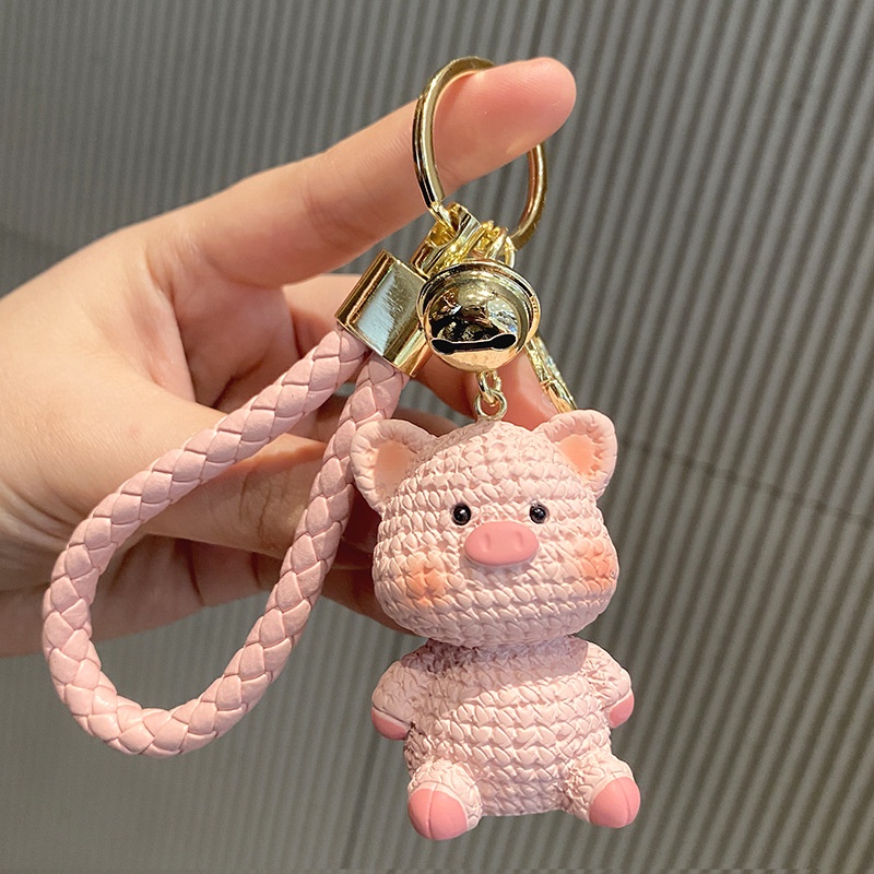 Cute Pig Keychain Woolen Feel Exquisite Small Animal Trendy Doll Bag ...