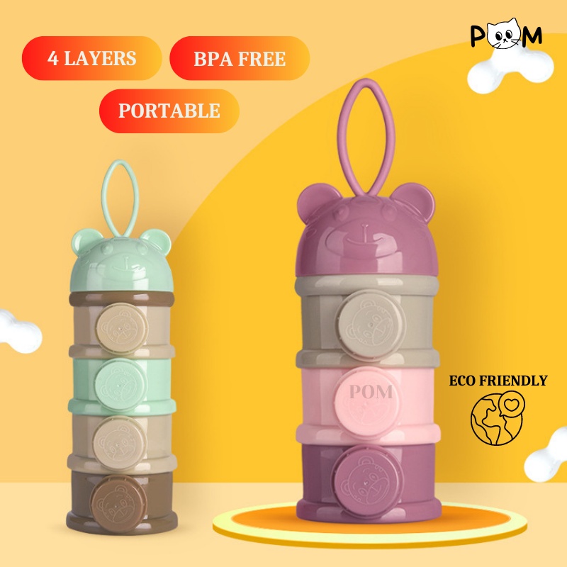 POM 4 Layers Baby Milk Powder Container Feeding Case Box Non-Leakage ...