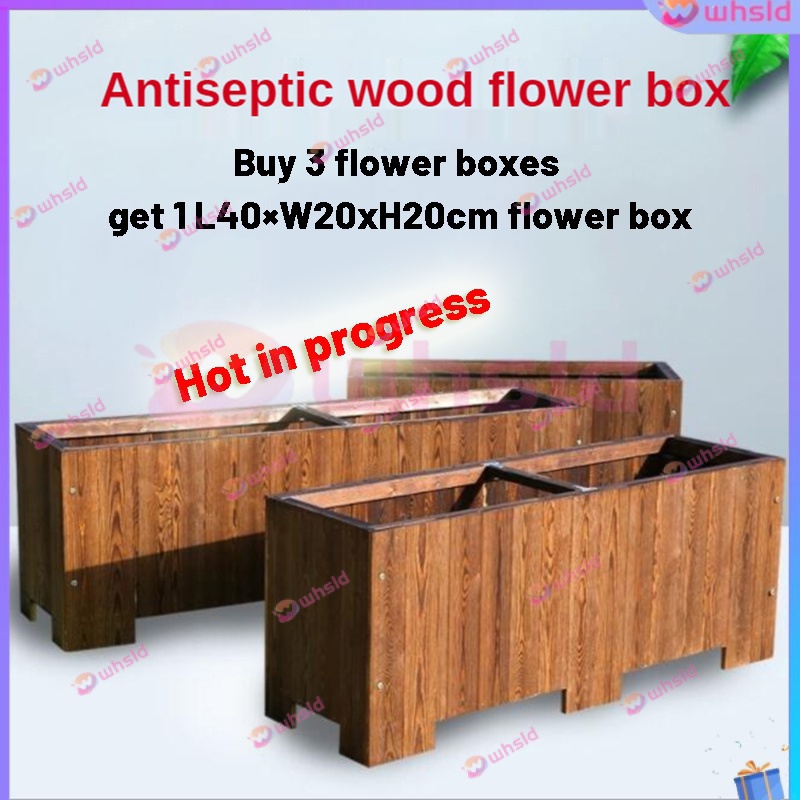 【New product】Anti-corrosion wood flower box retro outdoor planting box ...
