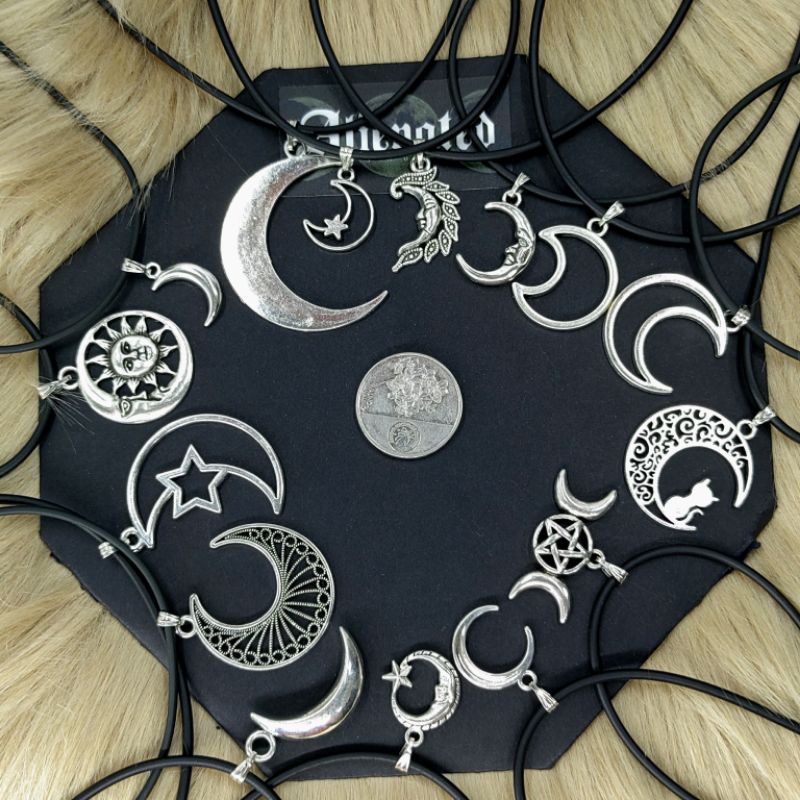Alienated Shop | Moon Collection PU Leather Necklace Gothic Grunge ...