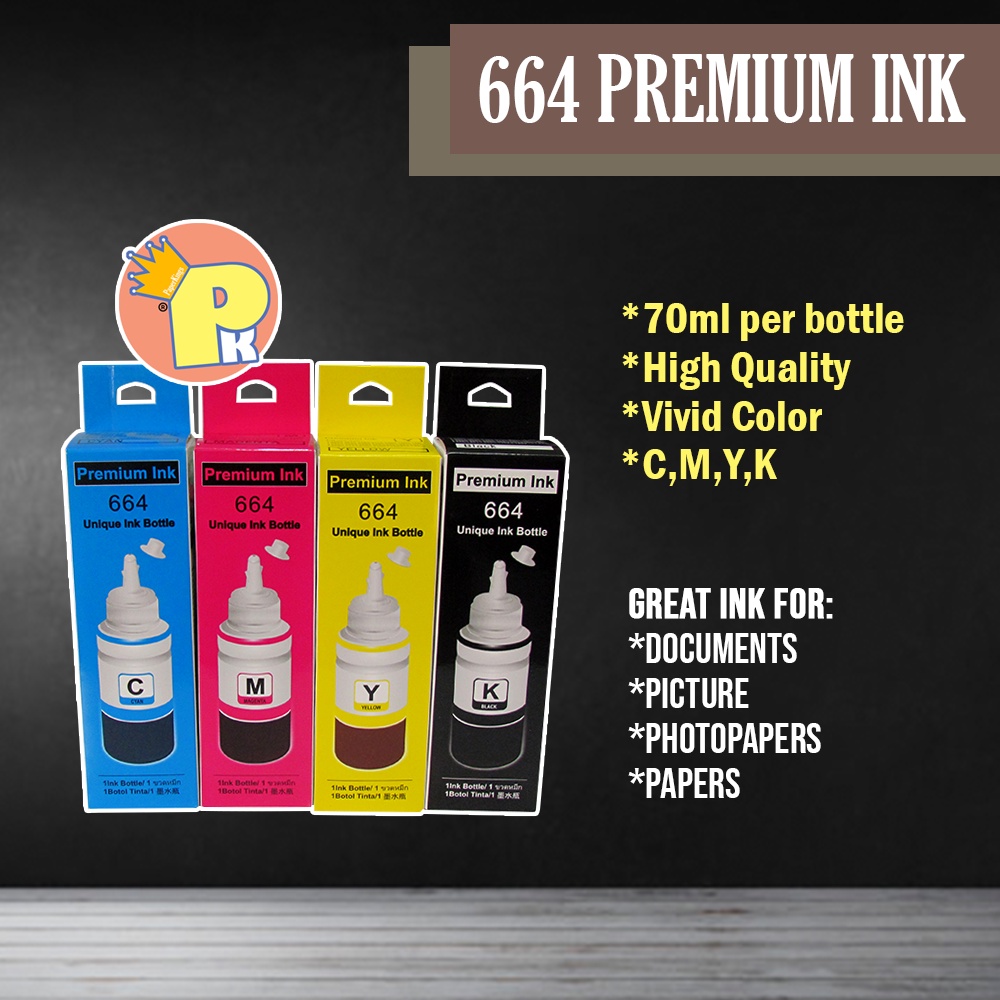Epson Refill Ink 664 For L Series 4 colors 70ml premium eco tank Ink ...