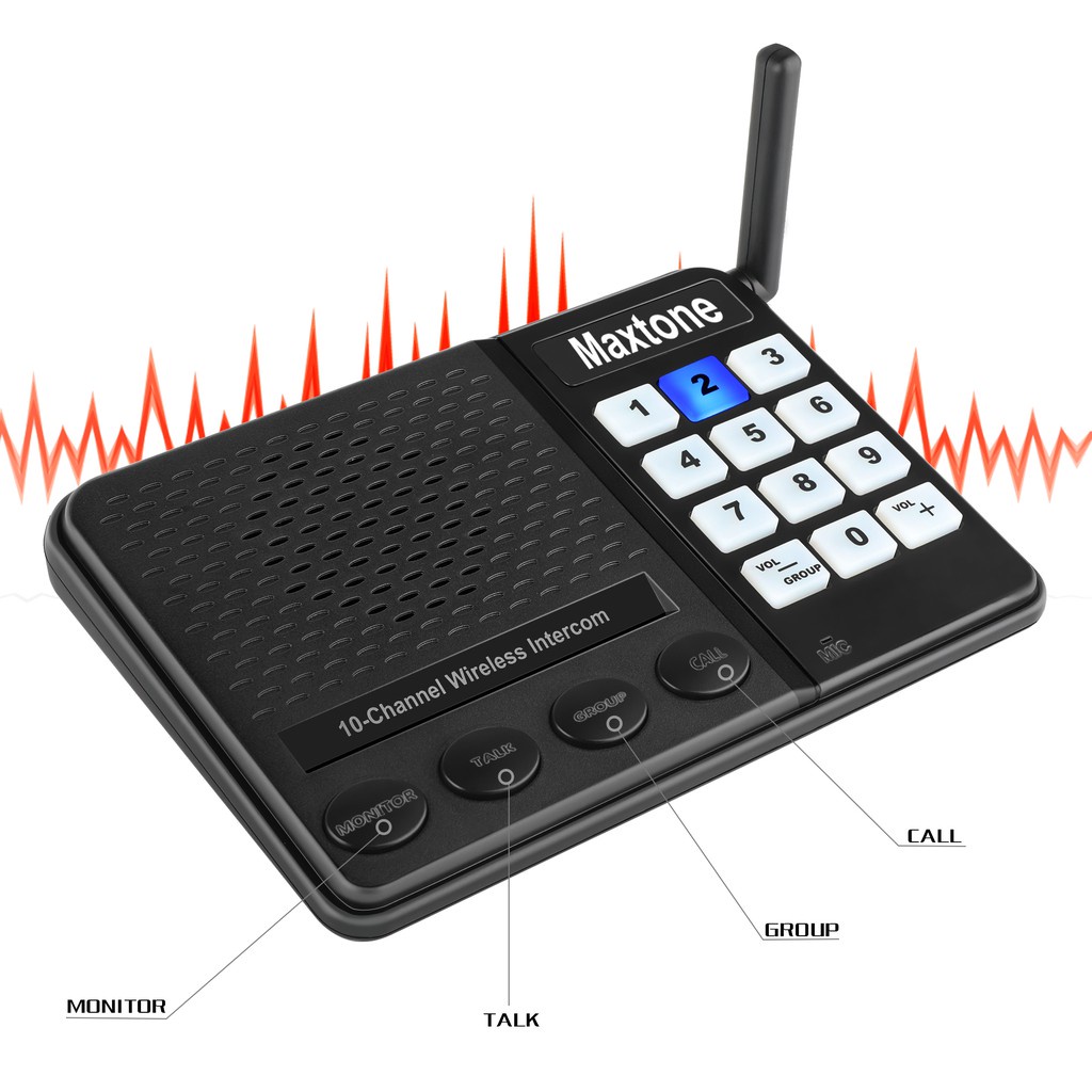 Ready stock,Wireless Intercom System 10 Channel 1K Meters Range No ...