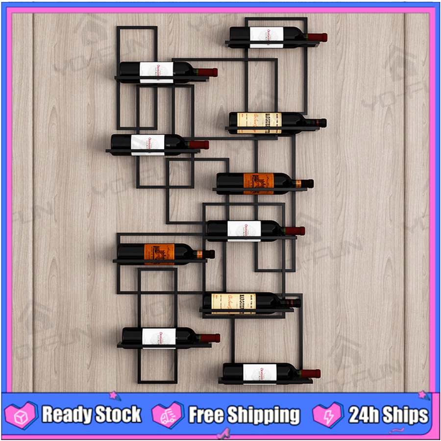 Creative wine rack wall hanging home wine display rack wine bottle ...
