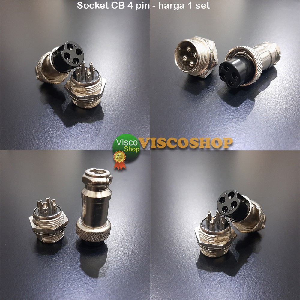 Jack connector CB 4 pin connector CB 4P socket Jack jek jak 4P | Shopee ...
