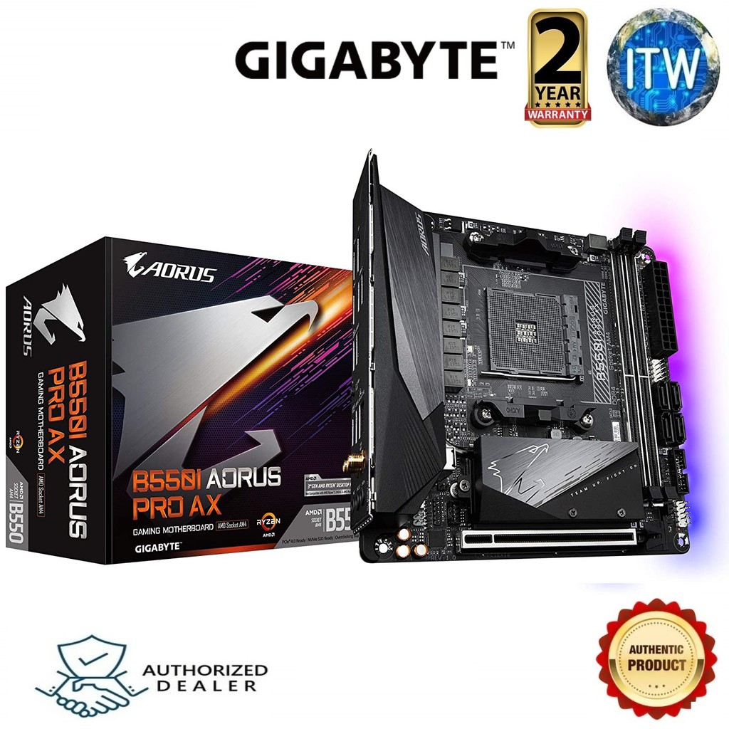 Gigabyte B550I AORUS PRO AX AM4 AMD B550 Mini-ITX Motherboard itw ...
