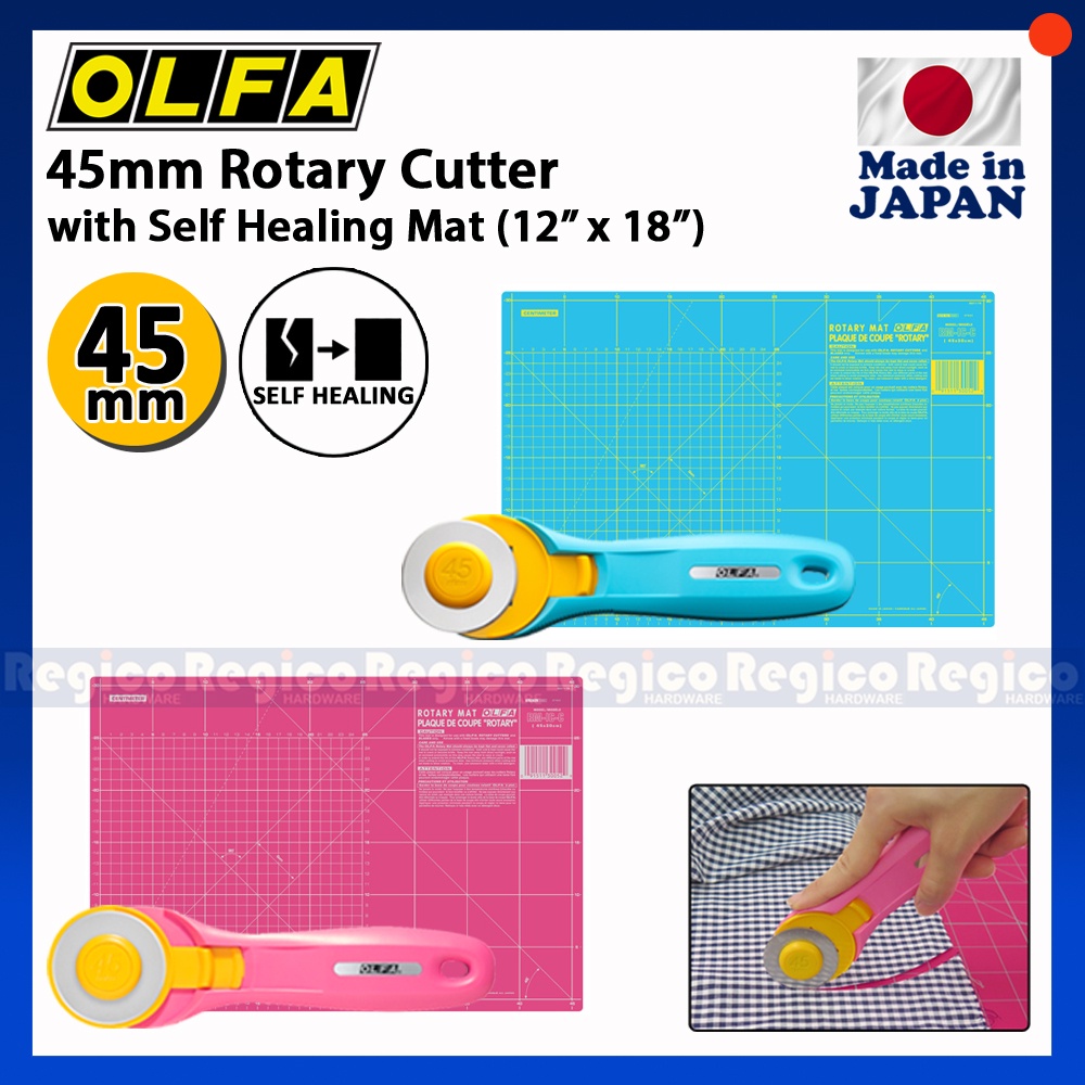 Olfa 45mm Rotary Cutter with Self Healing Mat (12"x18") Regico Hardware | Shopee Philippines