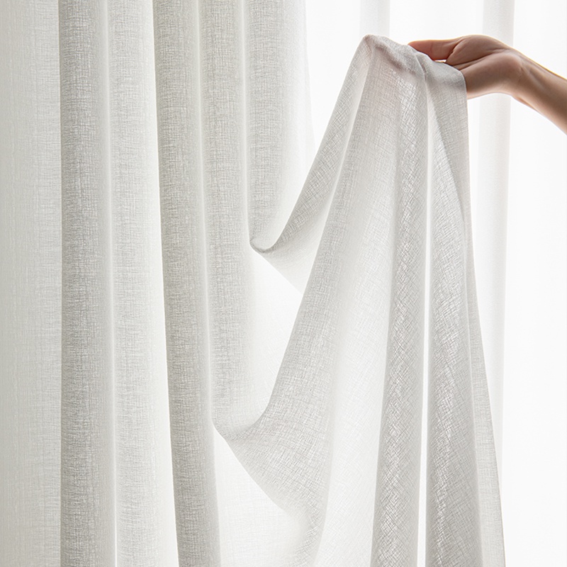 Ready Stock Day Sheer Curtain Pure White Translucent Vertical Window ...