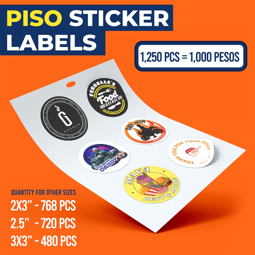 PISO PRINT STICKER LABELS water proof sticker | Shopee Philippines