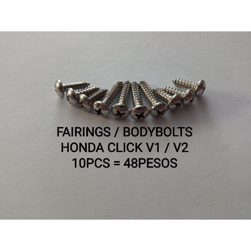 STAINLESS FAIRINGS / BODYBOLTS FOR HONDA CLICK | Shopee Philippines