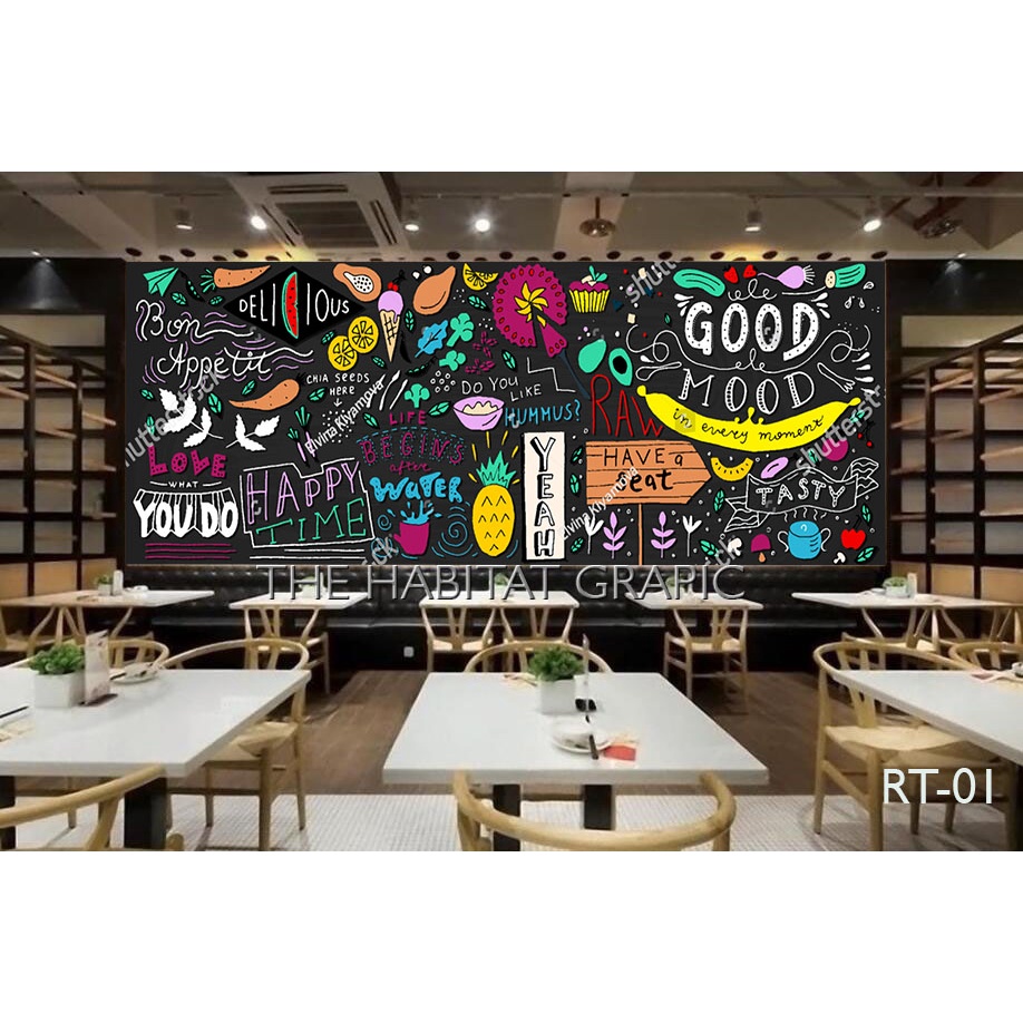 3d Wall WALLPAPER CUSTOM MOTIF MENU CAFE RESTAURANT COFFEE SHOP - Flexi ...