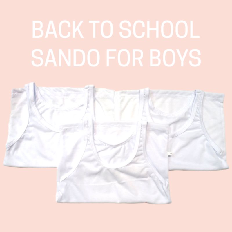 Bundle of 6 or 3 White Sando for Kids Boys | Shopee Philippines
