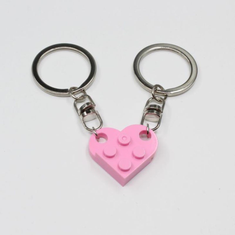 2Pcs Cute Love Heart Brick Keychain for Couples Friendship Women Men ...