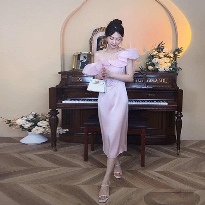 French Elegant off Shoulder Slim Fit Sheath Dress Seaside Vacation ...