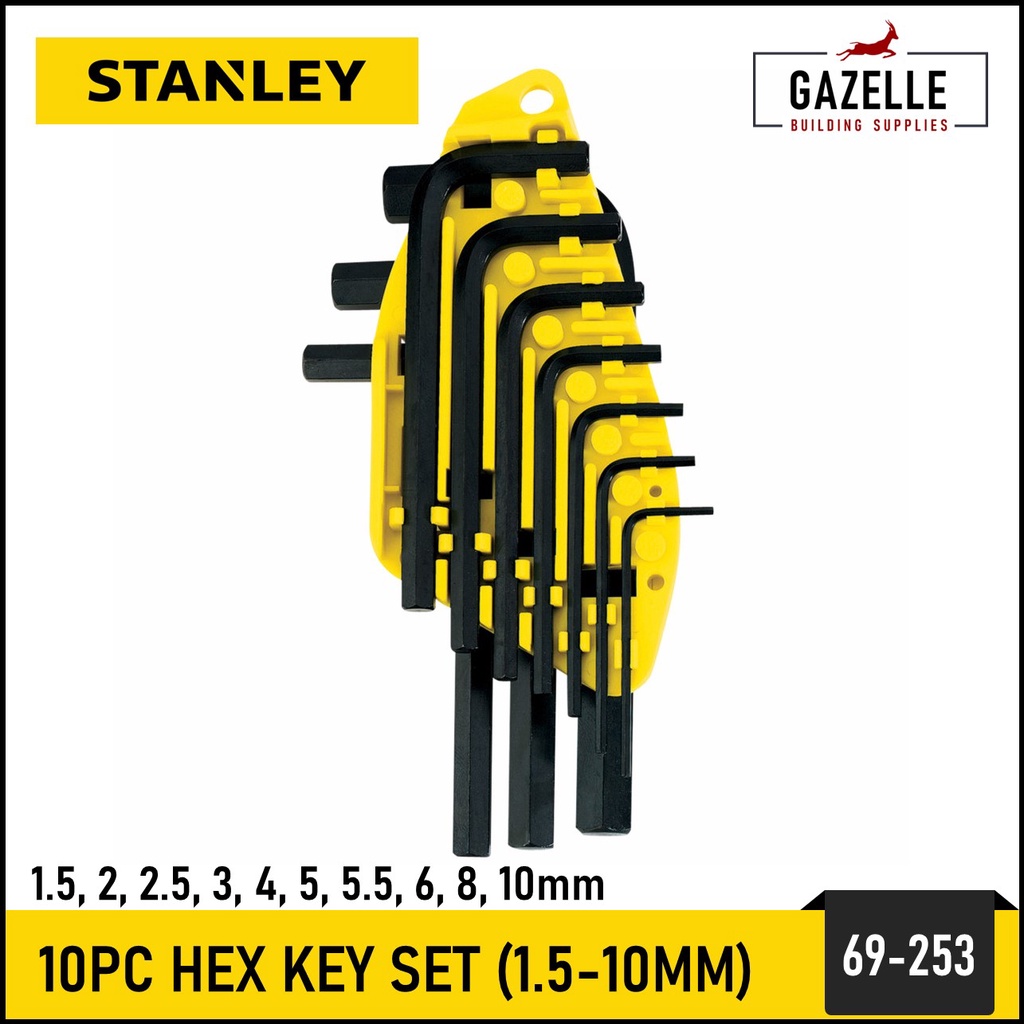 Stanley Hex Key Set with Holder 8Pc 10Pc Metric English - 69-251 69-252 ...