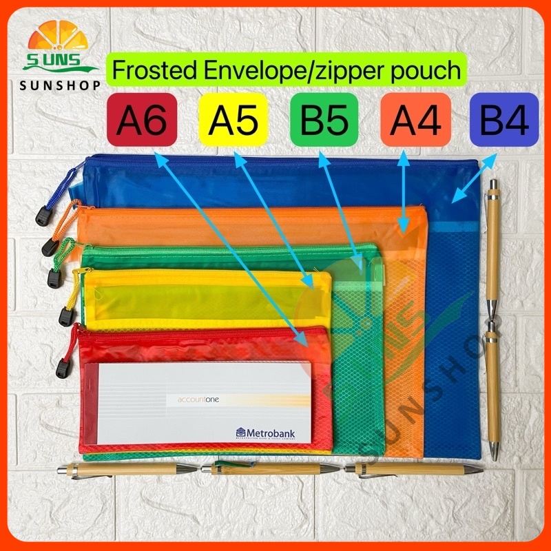 1Pc Waterproof Envelope(A6 A5 B5 A4 B4) grind arenaceous ZipperBag ...