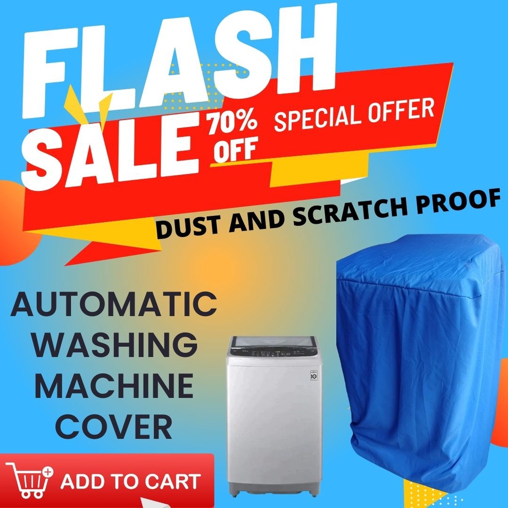 AUTOMATIC WASHING MACHINE COVER WATER REPELLANT AND DUST PROOF | Shopee ...