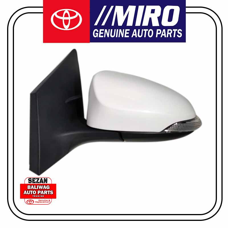 MIRO SIDE MIRROR LEFT POWER RETRACTABLE WITH LAMP WHITE TOYOTA COROLLA ...