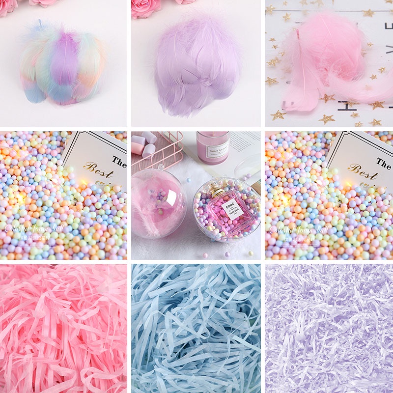 Macaron DIY Craft Foam Ball 100g Shredded Paper Giftbox Filler Raffia ...