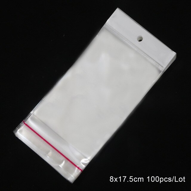 100pcs 24Styles Transparent Self-Adhesive Seal Plastic Storage OPP Poly ...