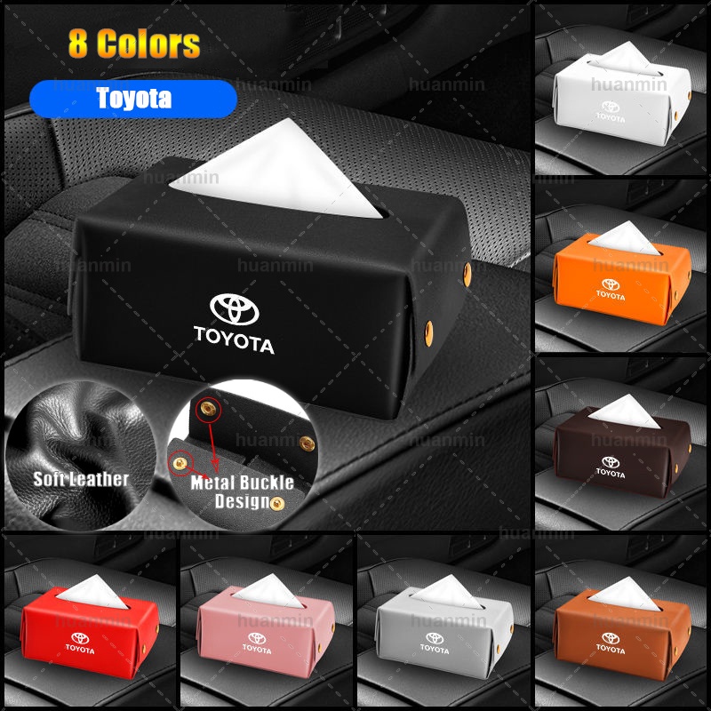 Toyota PU Leather Tissue Bag Car Paper Box Tissue Organizer Car ...