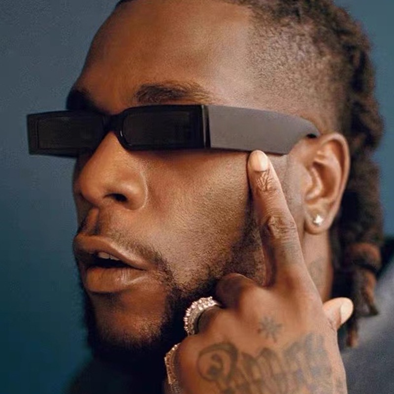 Narrow Square Frame Wide-Leg Cybo Punk Sunglasses 2021 New Style Hip Hop Funny Simple Photo ...