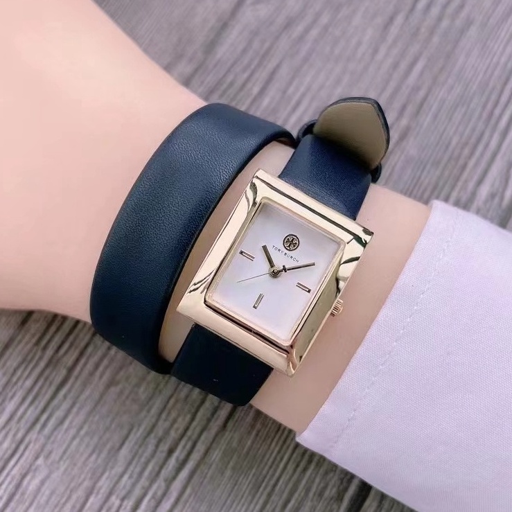 Tory Burch Luxury Leather Women Quartz Watch Casual Fashion Long Strap ...