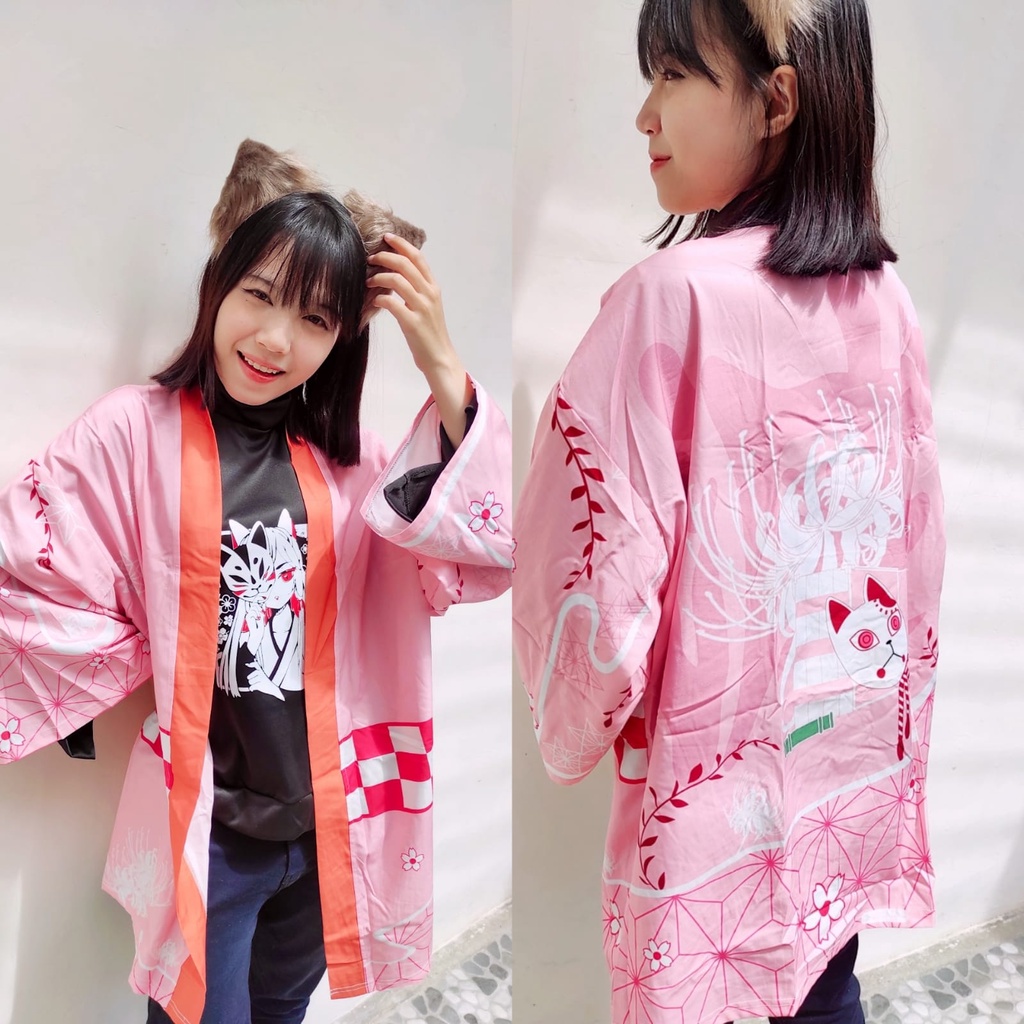Haori NEZUKO KIMETSU NO YAIBA CARDIGAN KIMONO | Shopee Philippines