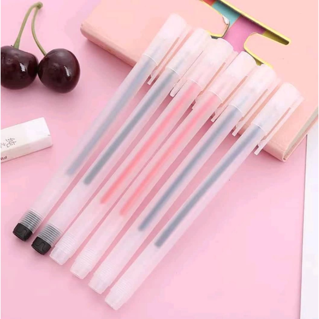 MUJI Ins Style Neutral Pen Black Frosted Full Needle Tube 0.5mm ...