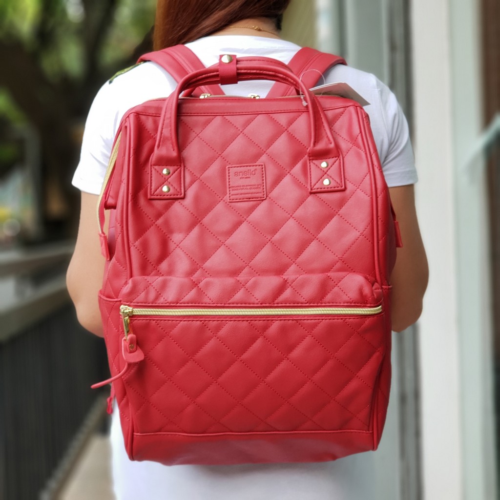Anello Japan Made Quilting PU Faux Leather Hinged Clasp Unisex Backpack ...