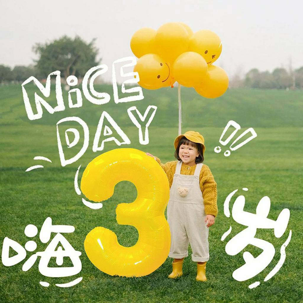40 Inch yellow/white Number Balloons Birthday Number Balloons Kids ...
