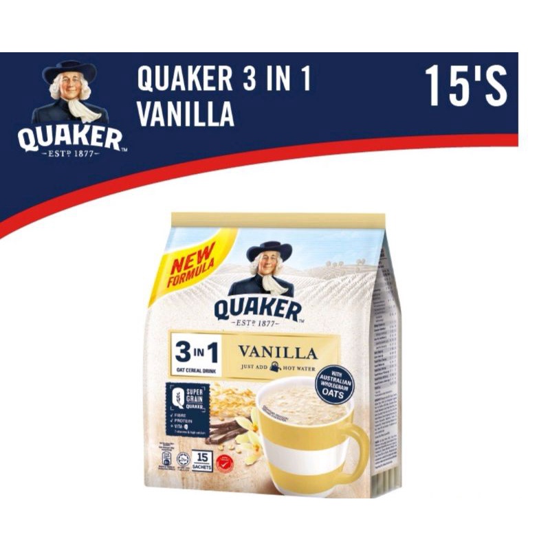 Quaker Oat Cereal Drink 3in1 Vanilla 15's x 28g | Shopee Philippines