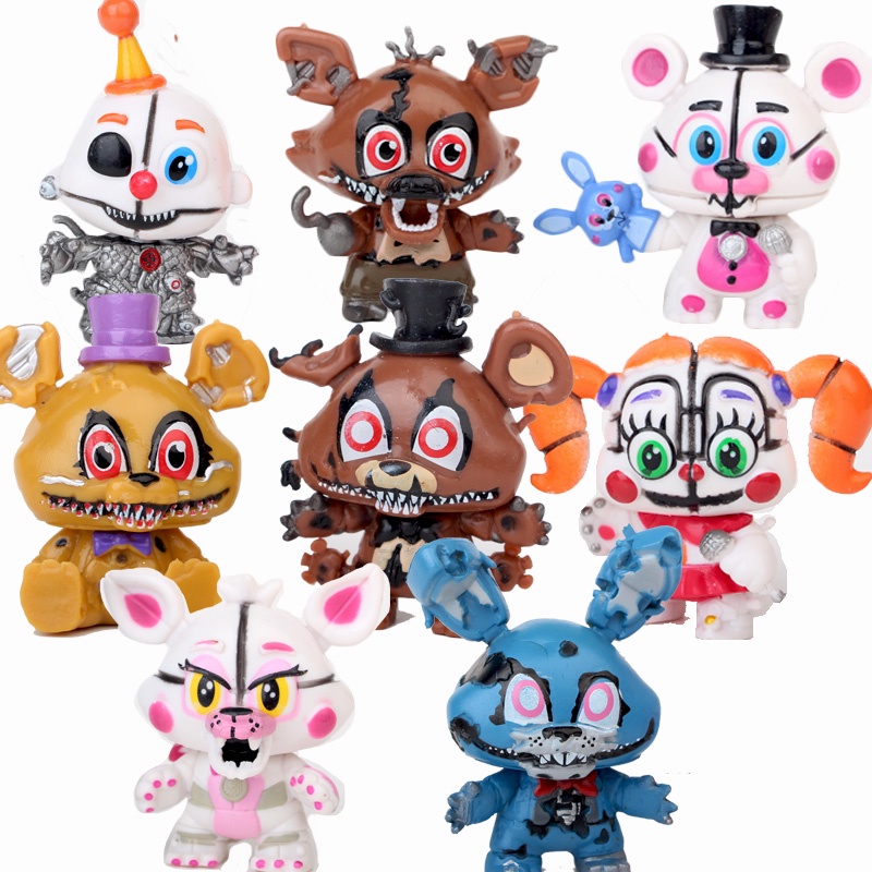 8pcs FNAF Dolls Five Nights at Freddy Figures Circus Baby Ennard Foxy ...