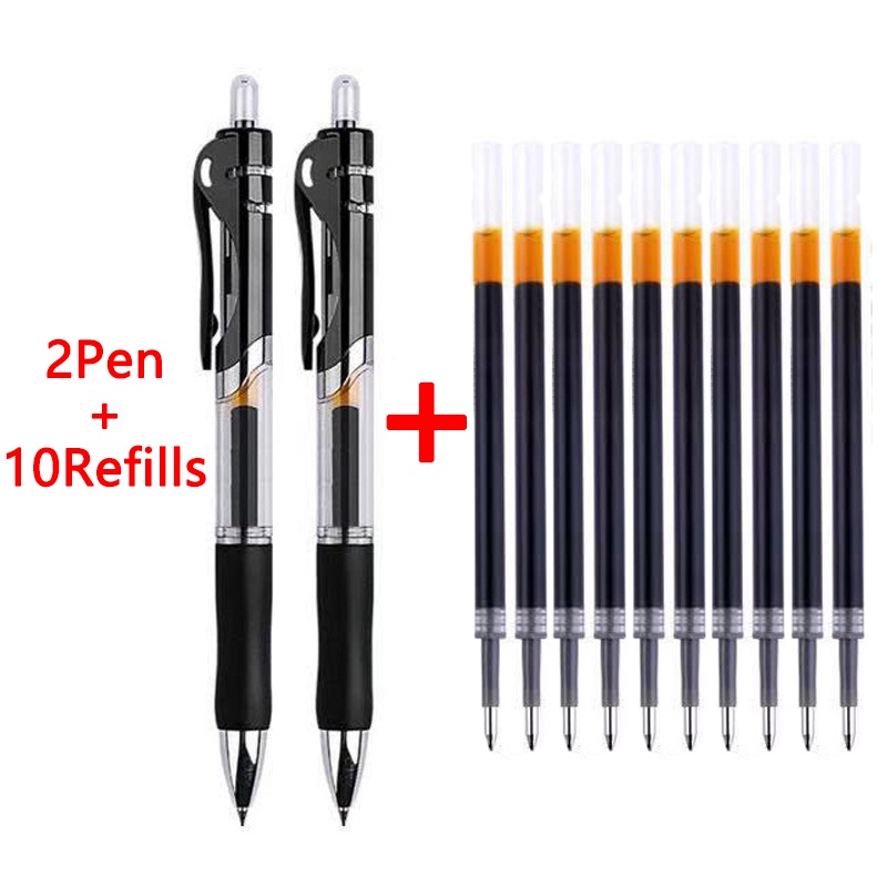 2 Pen+10 Refills flexstick Ballpen set organizer Retractable gel pens ...