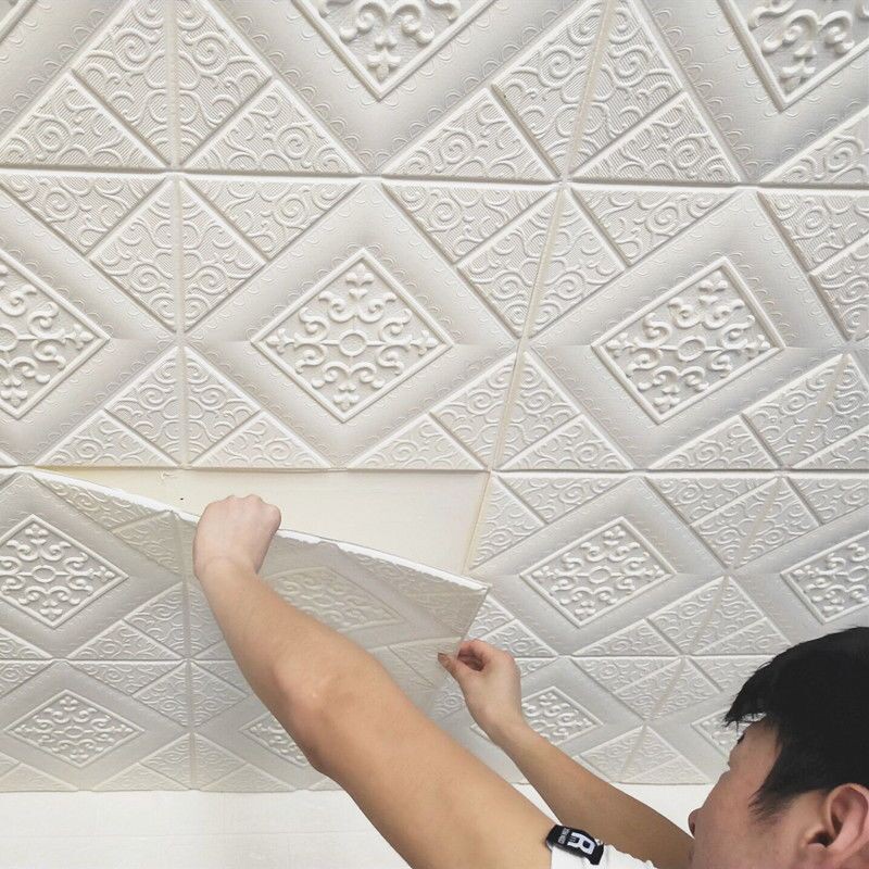 Ceiling Wallpaper 3D Foam Sticker Wallpaper design wall decor Sticker ...