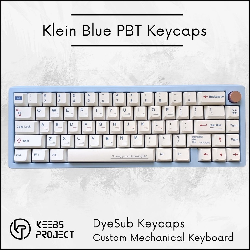 Klein Blue PBT keycaps Sub-dye 126 keys Dye-Sub Blue White Keycaps ...