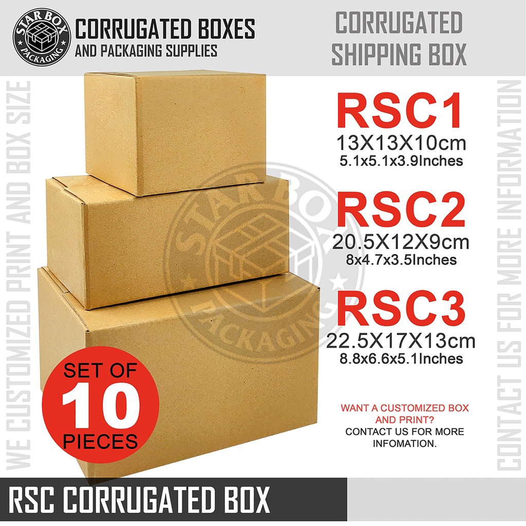 Starbox Brown Kraft Corrugated RSC Boxes Shipping Box Packaging Box ...