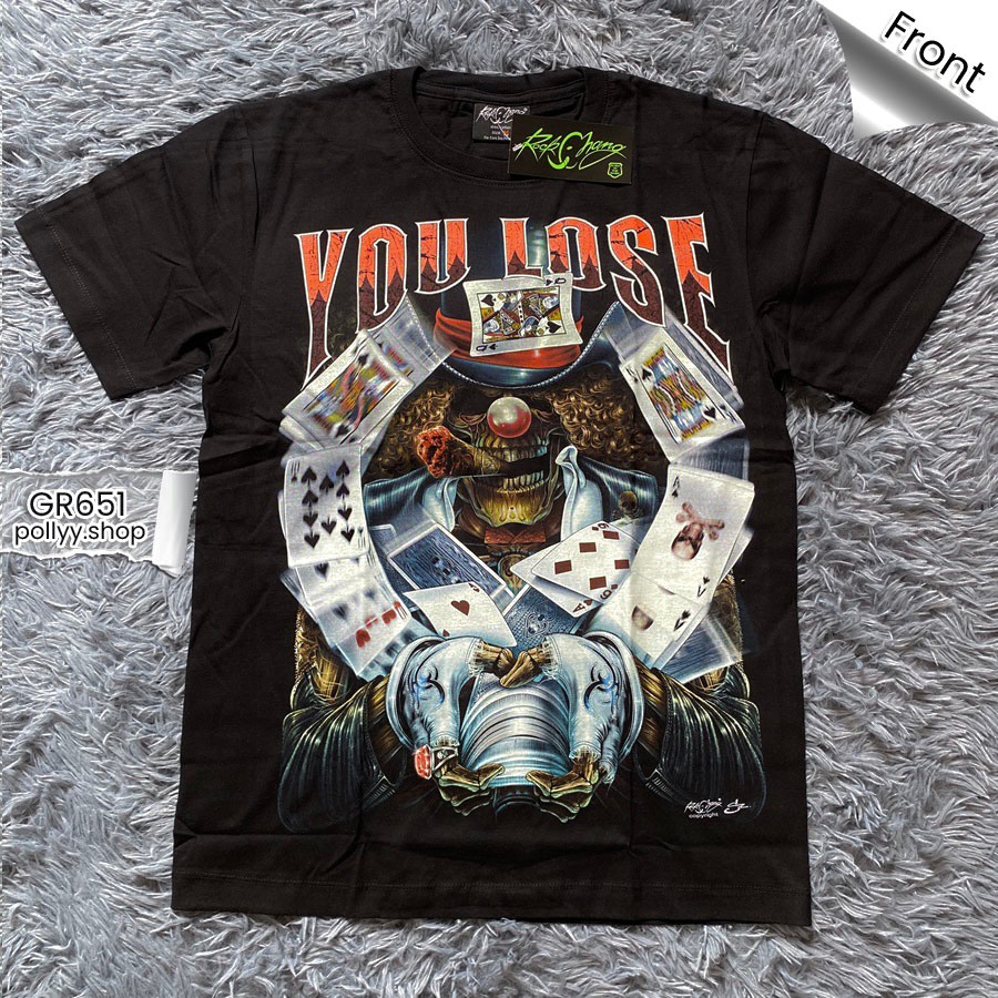 Rock Chang Men's Fashion Glow T-Shirt Printed High Quality Front-Back ...