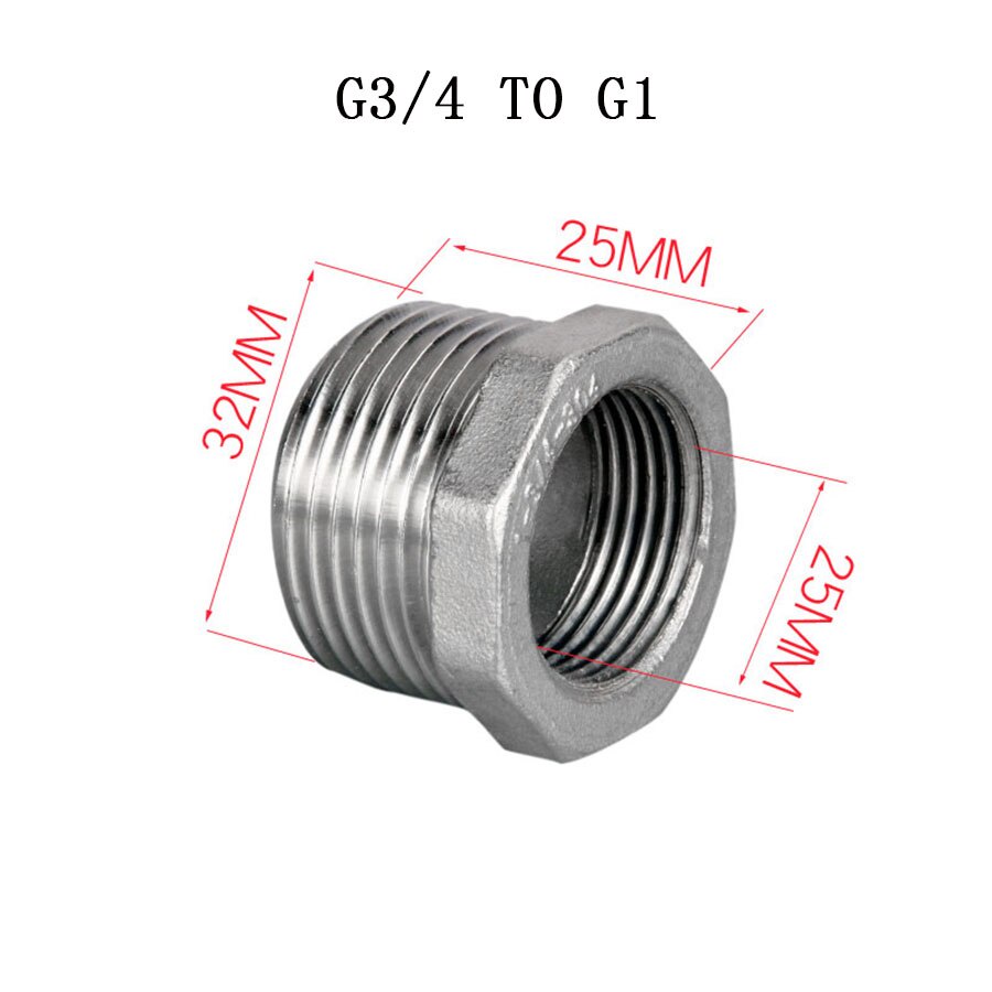 1/2" 3/4" 1" BSP Female-Male Thread 304 Stainless Steel Equal Reducer ...