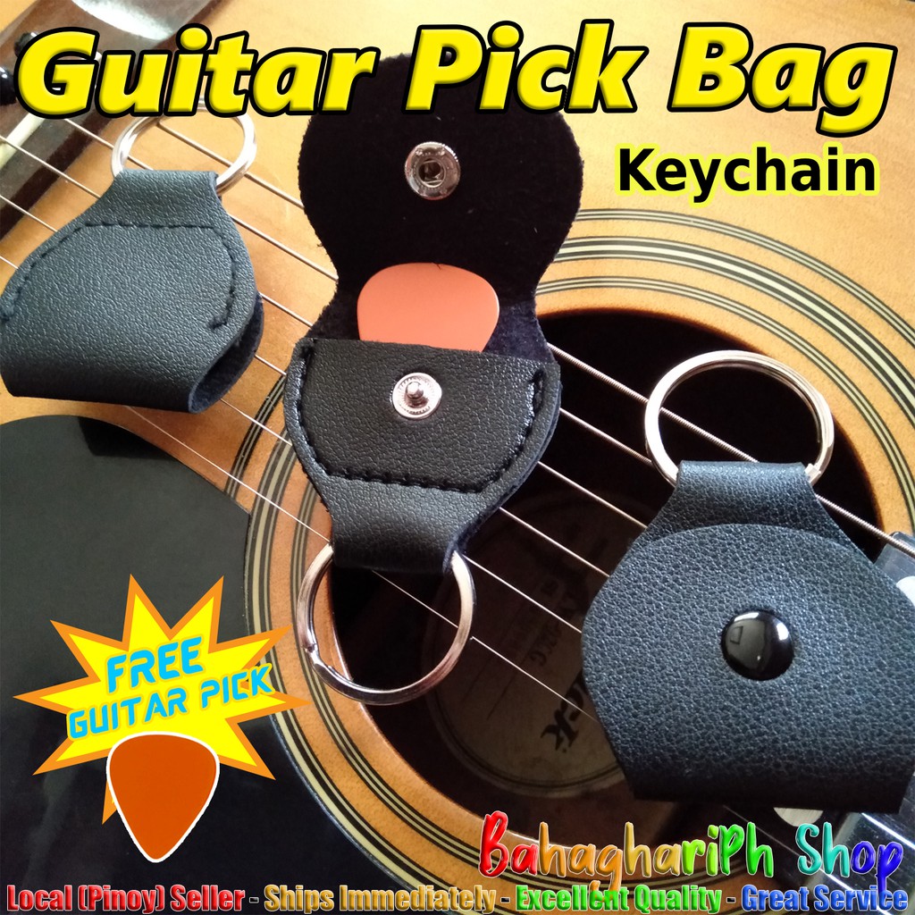 Guitar Pick Bag and Keychain FREE PICK Leather | Shopee Philippines