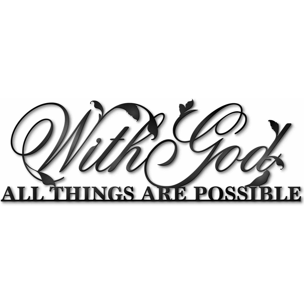 18"X6" with God All Things Are Possible Sign Wrought Iron Crafts Metal ...