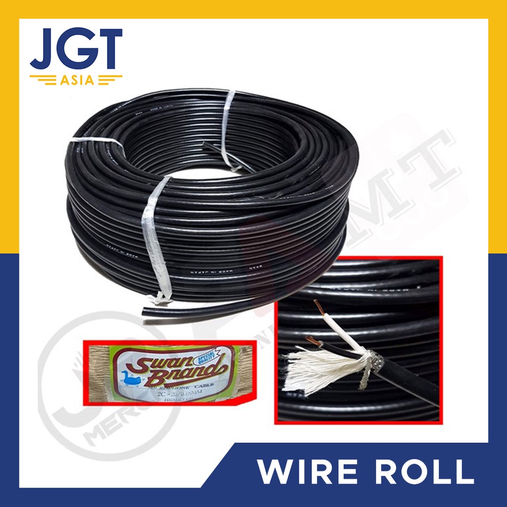 1 ROLL / 100m. Swan Japan Microphone Stereo Cord Heavy Duty (SSJL1000 ...
