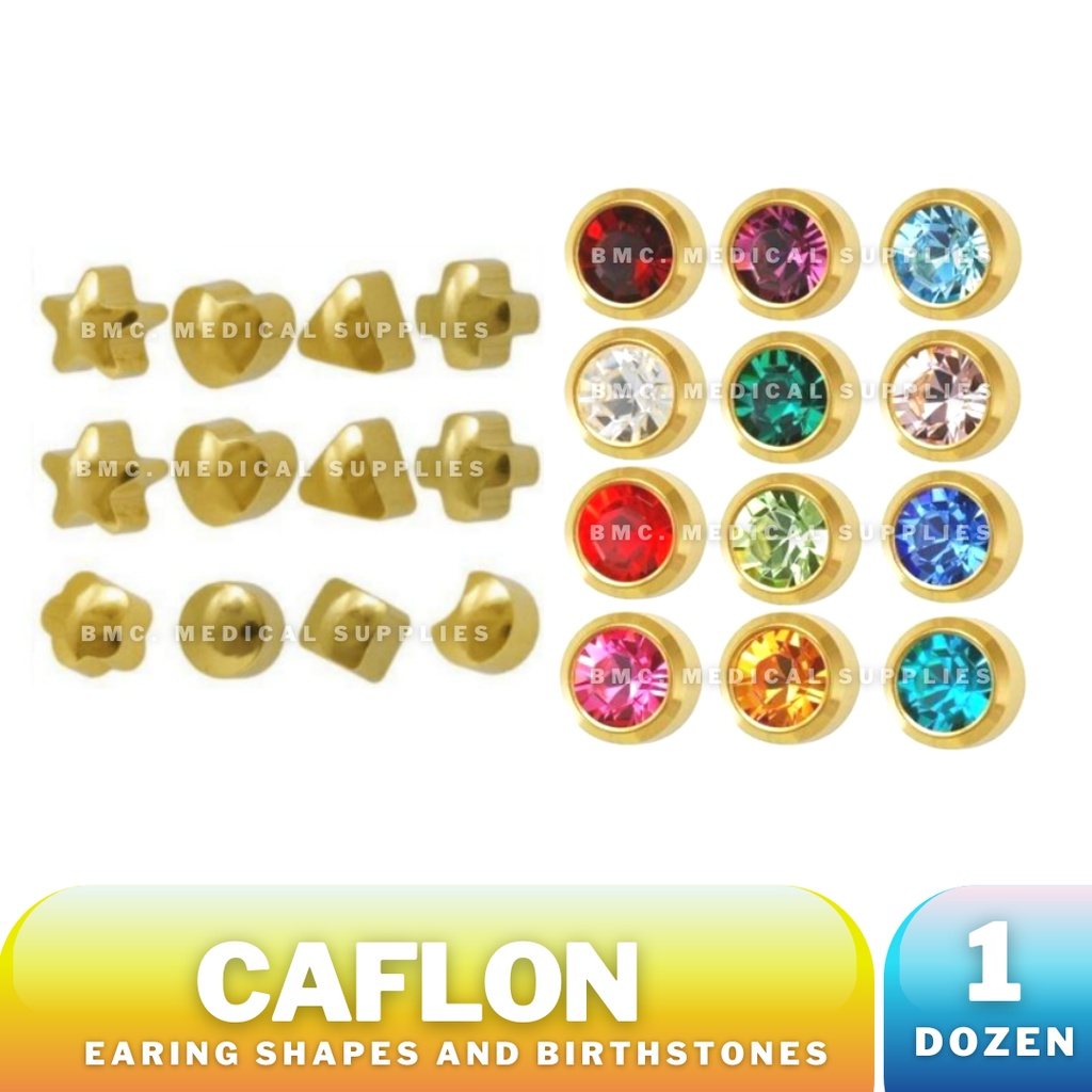 Caflon Gold Birthstone Ear Piercing (Shapes, Bezel and Claw Set) Per ...