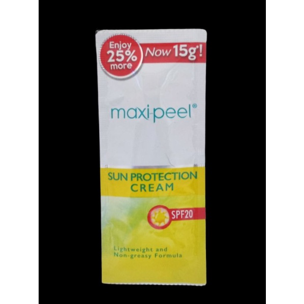 Maxipeel Sun Protection Cream SPF 20 Sachet 8g and 15g | Shopee Philippines