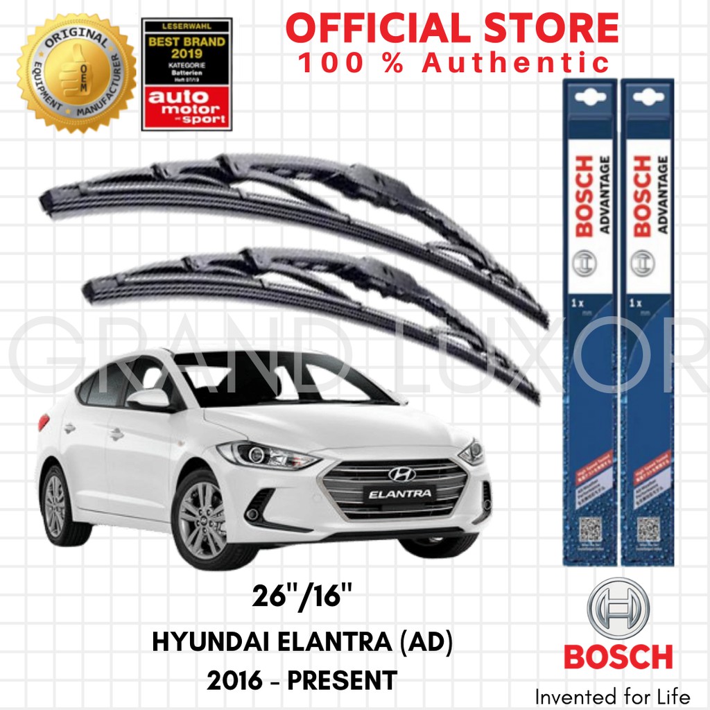 Bosch Advantage Wiper Blade Set For Hyundai Elantra Ad 2016 Present 26 16 Shopee Philippines