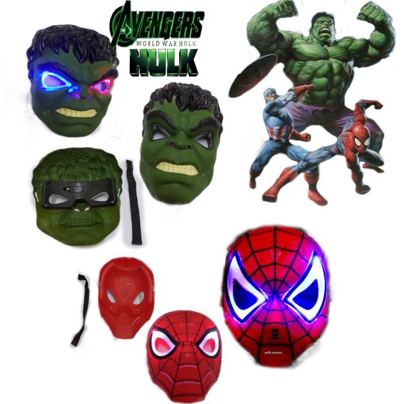 Avenger mask with lights for kids (Hulk,Spiderman) | Shopee Philippines